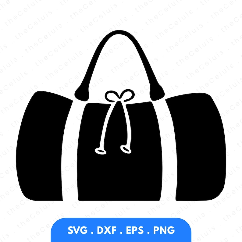 Barrel Bag SVG PNG DXF Files: Luggage Clipart for Cricut, Silhouette ...