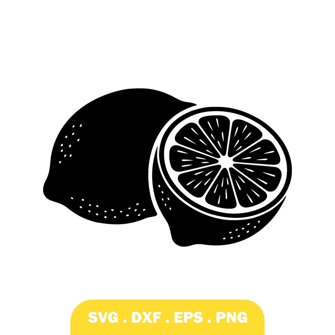 Lemon SVG PNG DXF Files: Fruit Clipart for Cutting, Engraving ...