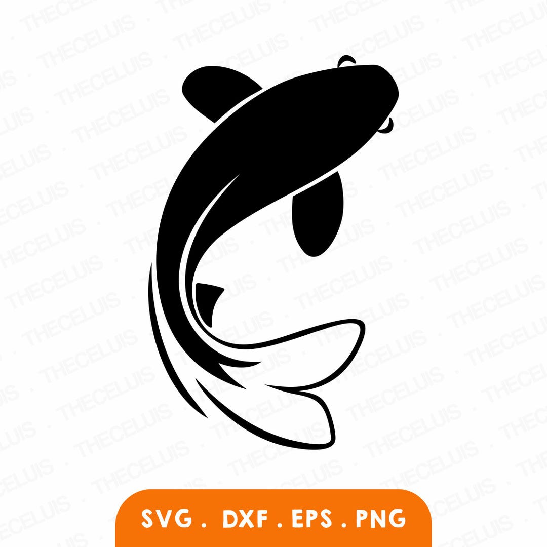 KOI FISH Svg, Dxf, Eps, Png File - Vinyl / Sticker Cutting, Engraving ...
