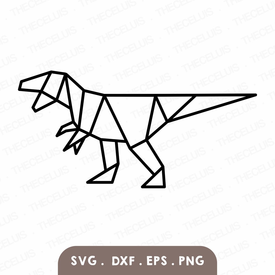 Geometric T-rex SVG File: Dinosaur Clipart for Cricut & Silhouette ...