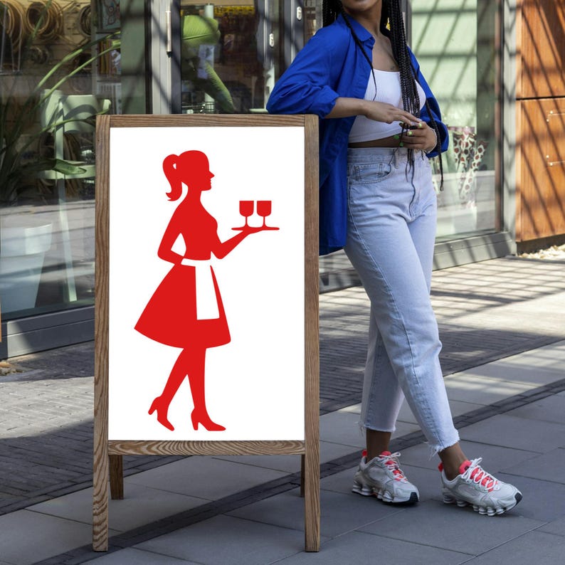 Waitress SVG DXF PNG Clipart: Digital File for Cutting, Engraving ...