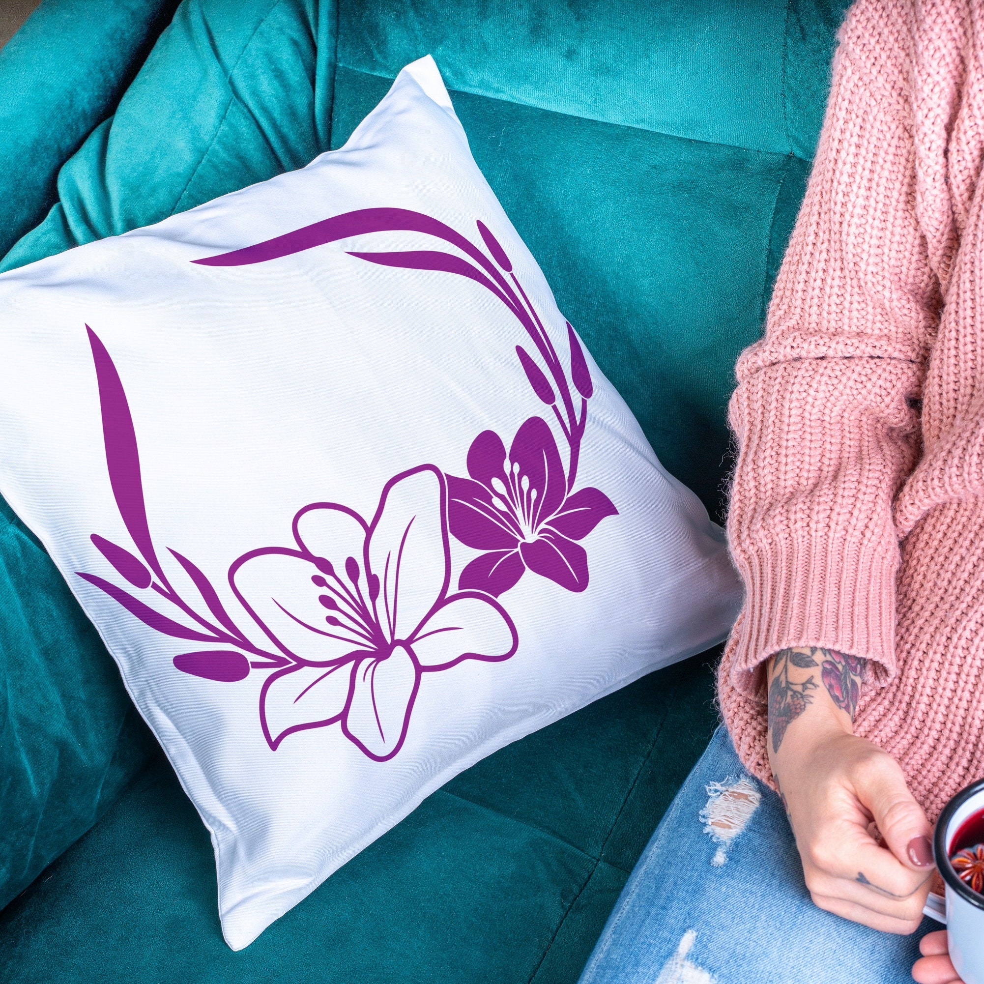 LILY WREATH Svg, Eps, Dxf, Png Files Vinyl Cutting File, Lilies Digital ...