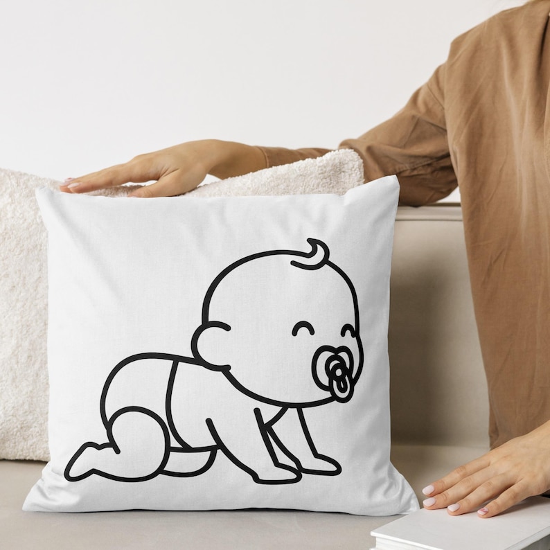 Crawling Baby SVG File: Clipart for Cutting, Engraving & Printing ...