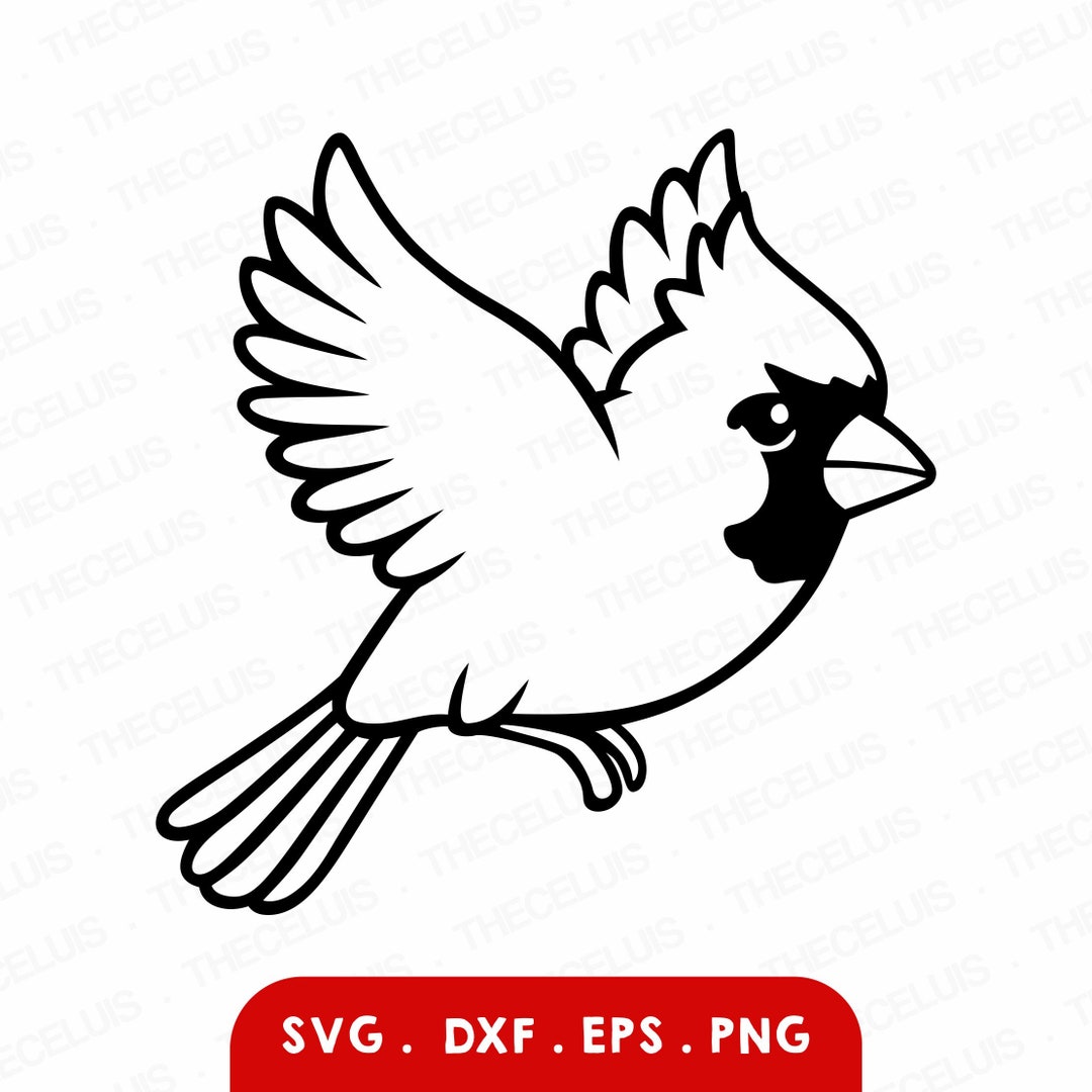 CARDINAL Svg, Eps, Dxf, Png File - Vinyl / Sticker Cutting Digital File ...