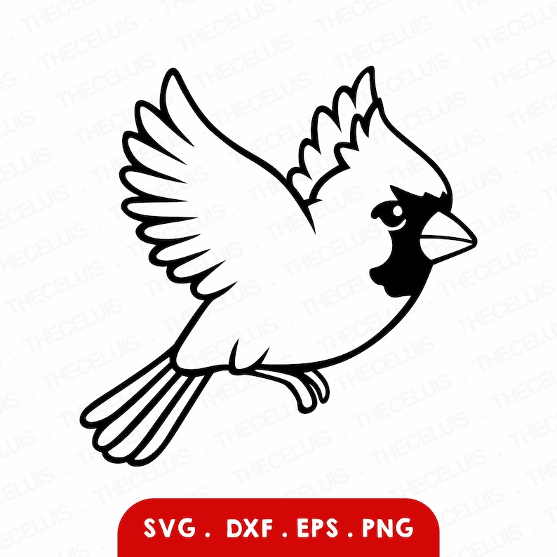 CARDINAL Svg, Eps, Dxf, Png File Vinyl / Sticker Cutting Digital File ...