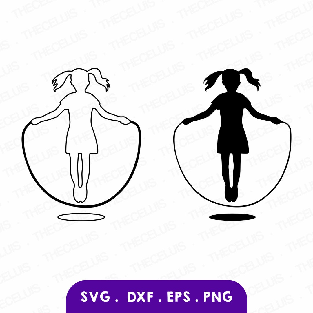SKIPPING Svg, Eps, Dxf, Png - Cutting File, Jump Rope Digital File ...