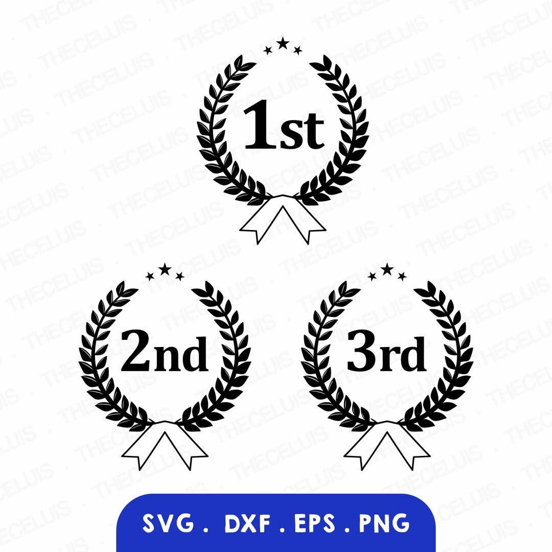 First, Second, Third Place Wreath Svg, Dxf, Eps, Png File Vinyl Cutting ...