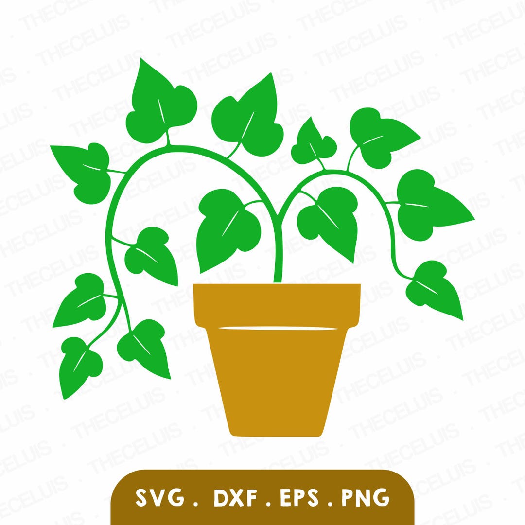 Ivy Plant SVG DXF PNG Clipart: Digital File for Cutting, Engraving ...