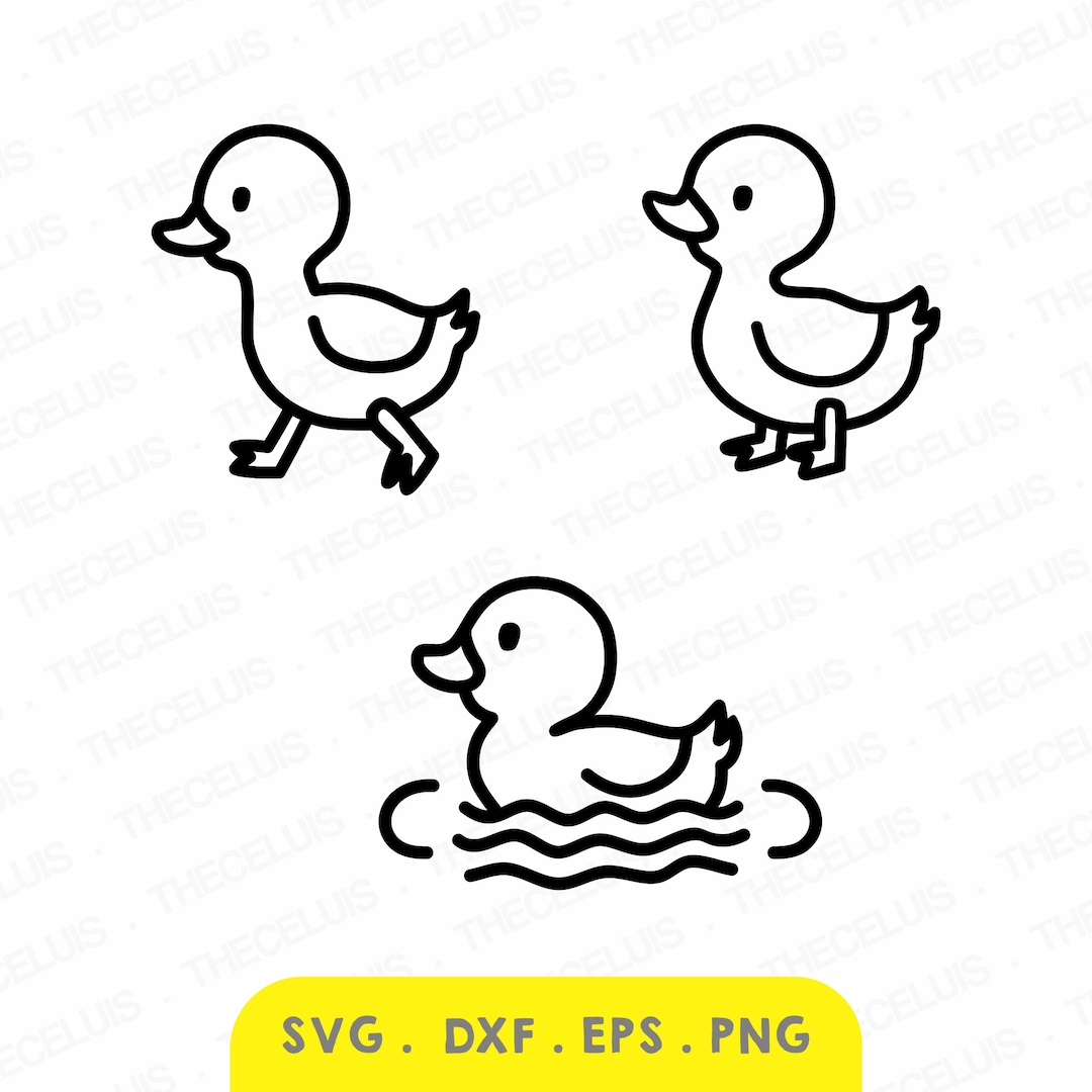 DUCKLING Svg, Dxf, Eps, Png Files - Vinyl Cutting File, Cute Duck ...