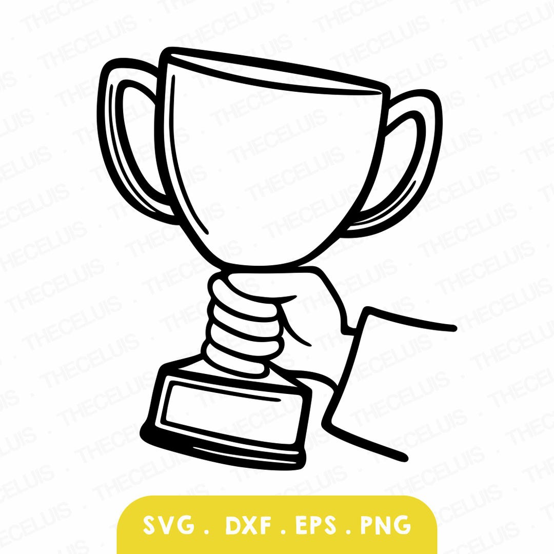 HAND HOLDING TROPHY Svg, Eps, Dxf, Png Files - Vinyl Cutting, Engraving ...