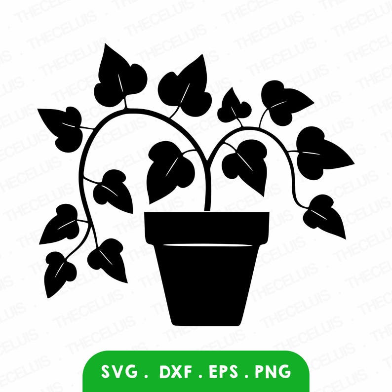 Ivy Plant SVG DXF PNG Clipart: Digital File for Cutting, Engraving ...