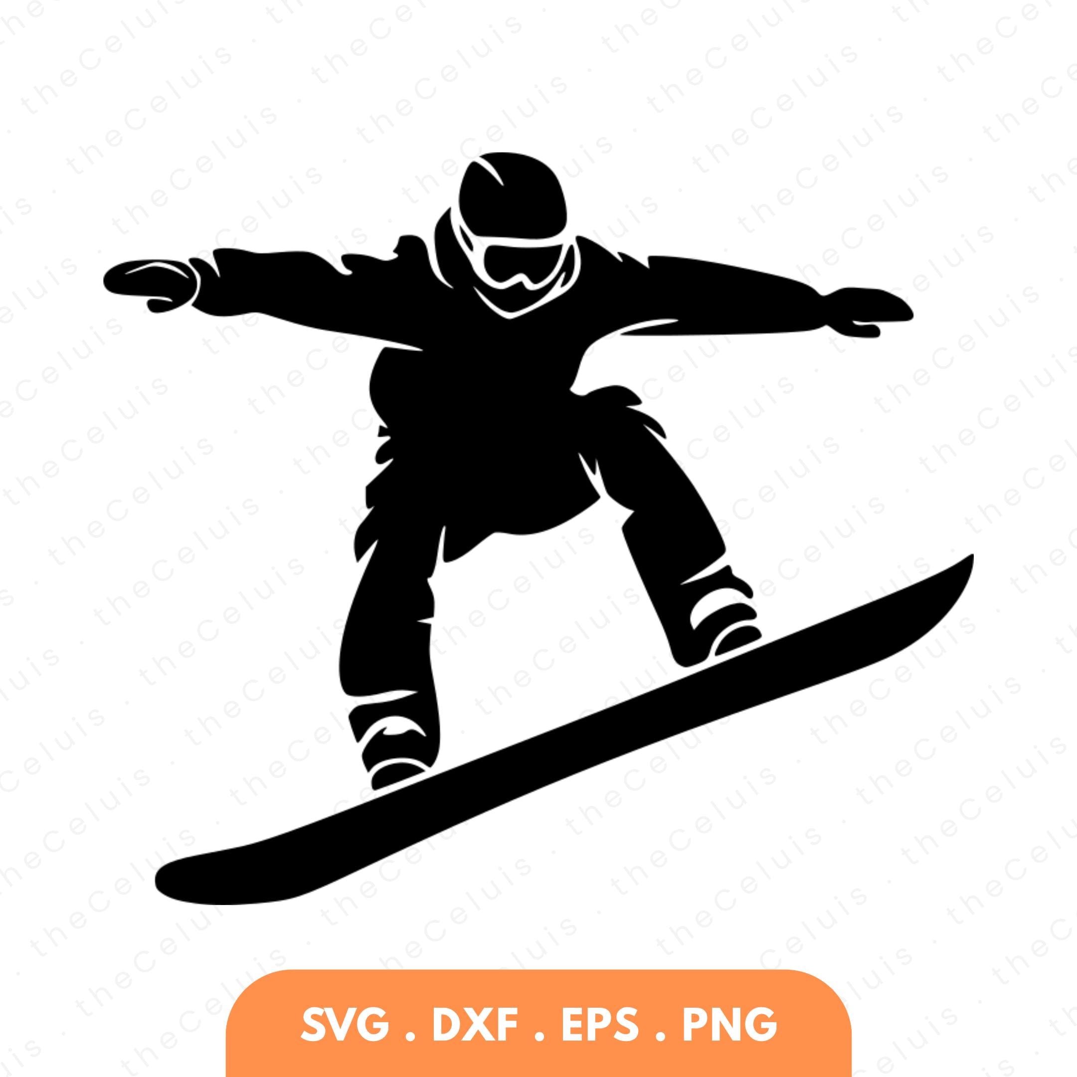 Snowboarding SVG PNG DXF Files: Snowboarder Silhouette Clipart for ...