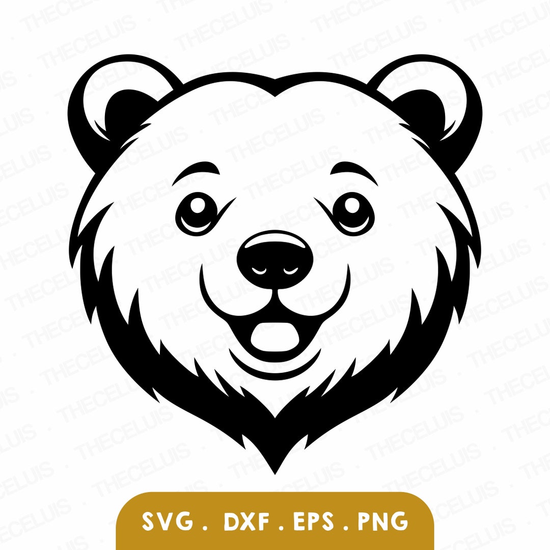 BEAR Face Svg, Dxf, Eps, Png File - Vinyl Cutting File, Animal Portrait ...