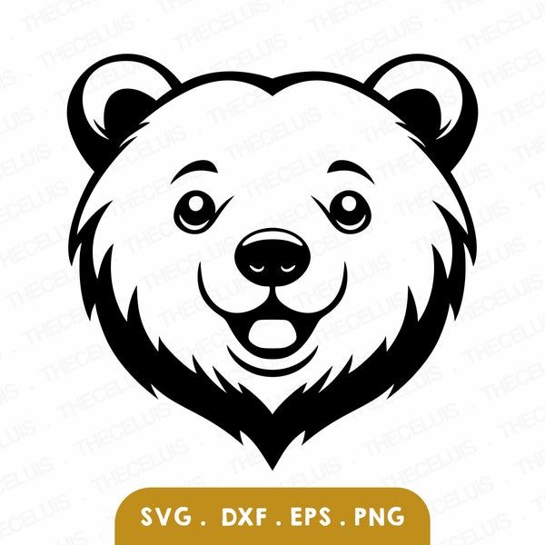 Bear Face Svg - Etsy