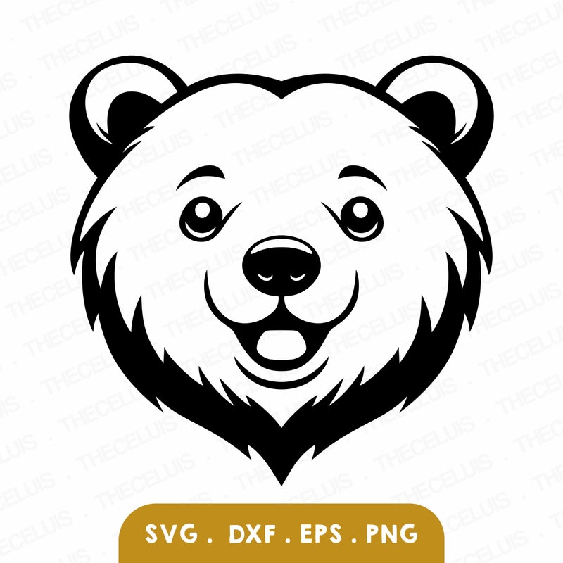 Bear Face Svg - Etsy