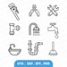 PLUMBING Svg, Eps, Dxf, Png Vinyl Cutting File, Plumbing Icons Digital ...