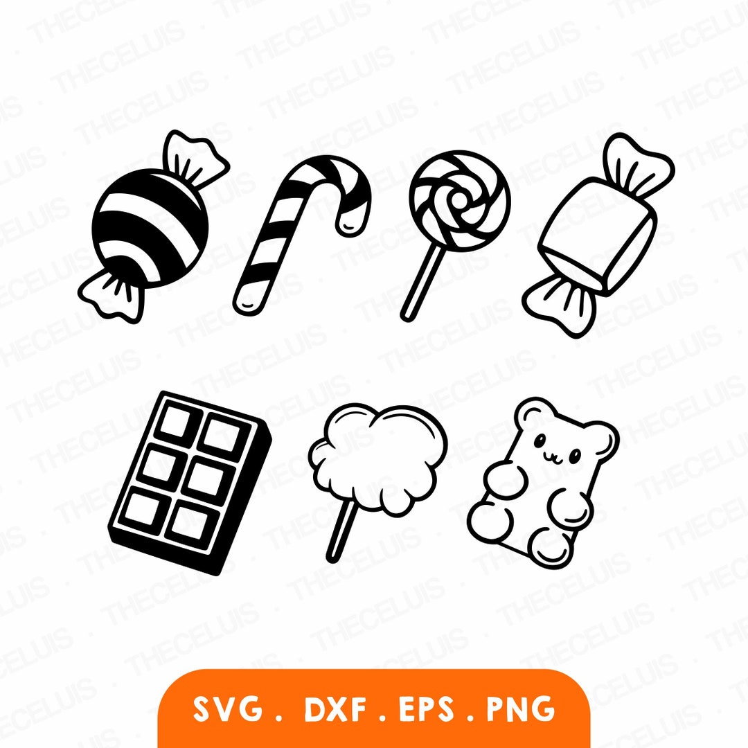 SWEETS & CANDIES Svg, Eps, Dxf, Png Files - Vinyl Cutting File ...