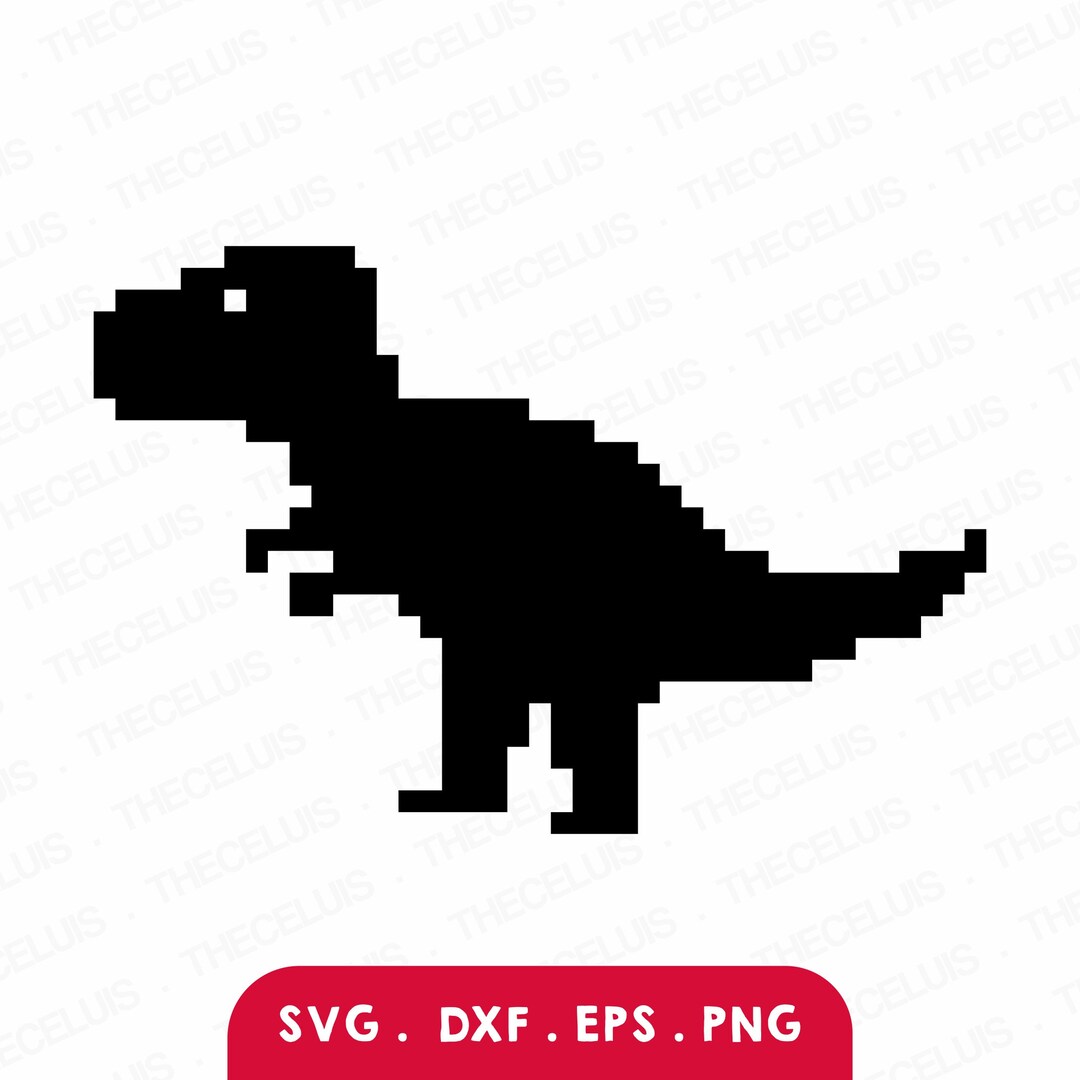 TYRANNOSAURUS 8-bit- Svg, Dxf, Eps, Png File, T-rex Cutting File ...