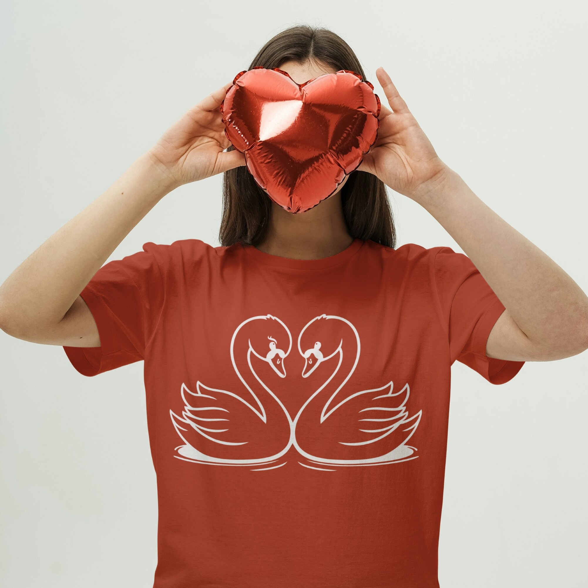 SWAN HEART SHAPE Svg, Dxf, Eps, Png File - Vinyl Cutting File, Bird ...