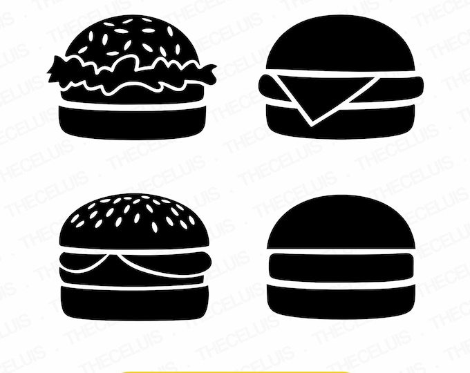 Burger Svg Hamburger Svg Burger Cricut Hamburger Cricut Burger Vector ...