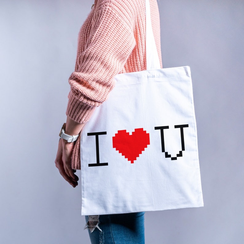 I LOVE YOU 8-bit Typography Svg, Dxf, Eps, Png Cutting File, Heart ...