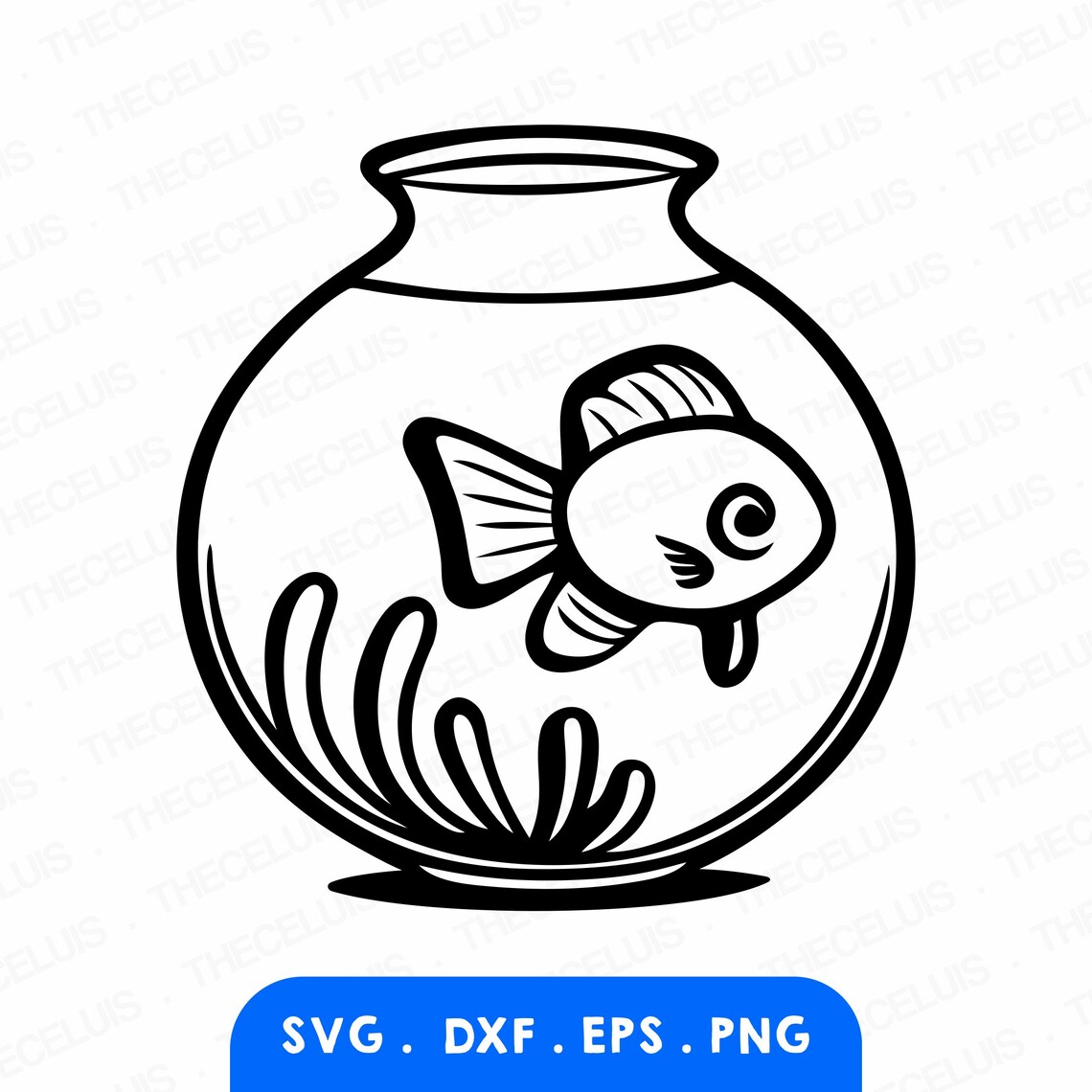 FISCH IM TANK SVG, Dxf, Eps, Png Datei Vinyl schneiden Datei, Home ...