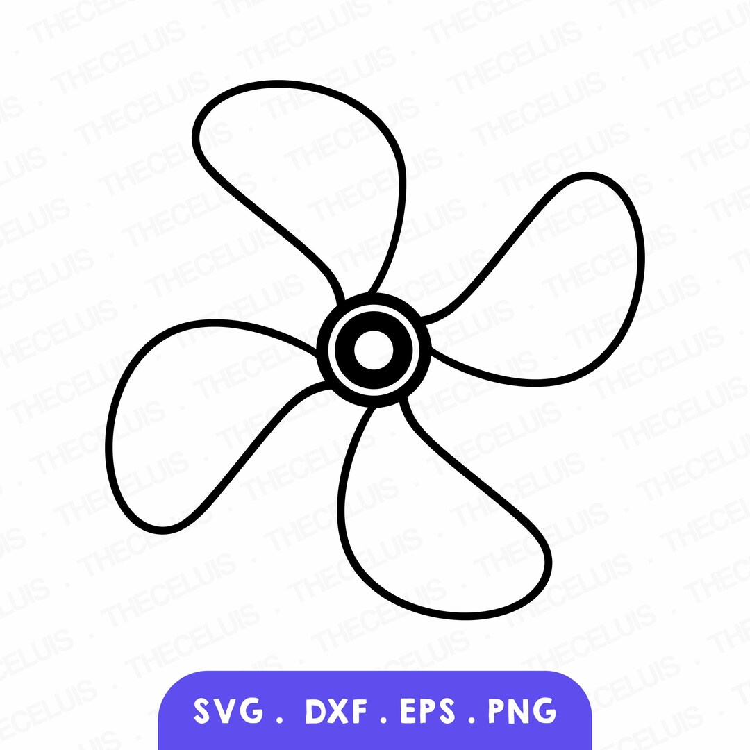 Propeller SVG DXF PNG File for Cricut Silhouette - Cutting, Engraving ...