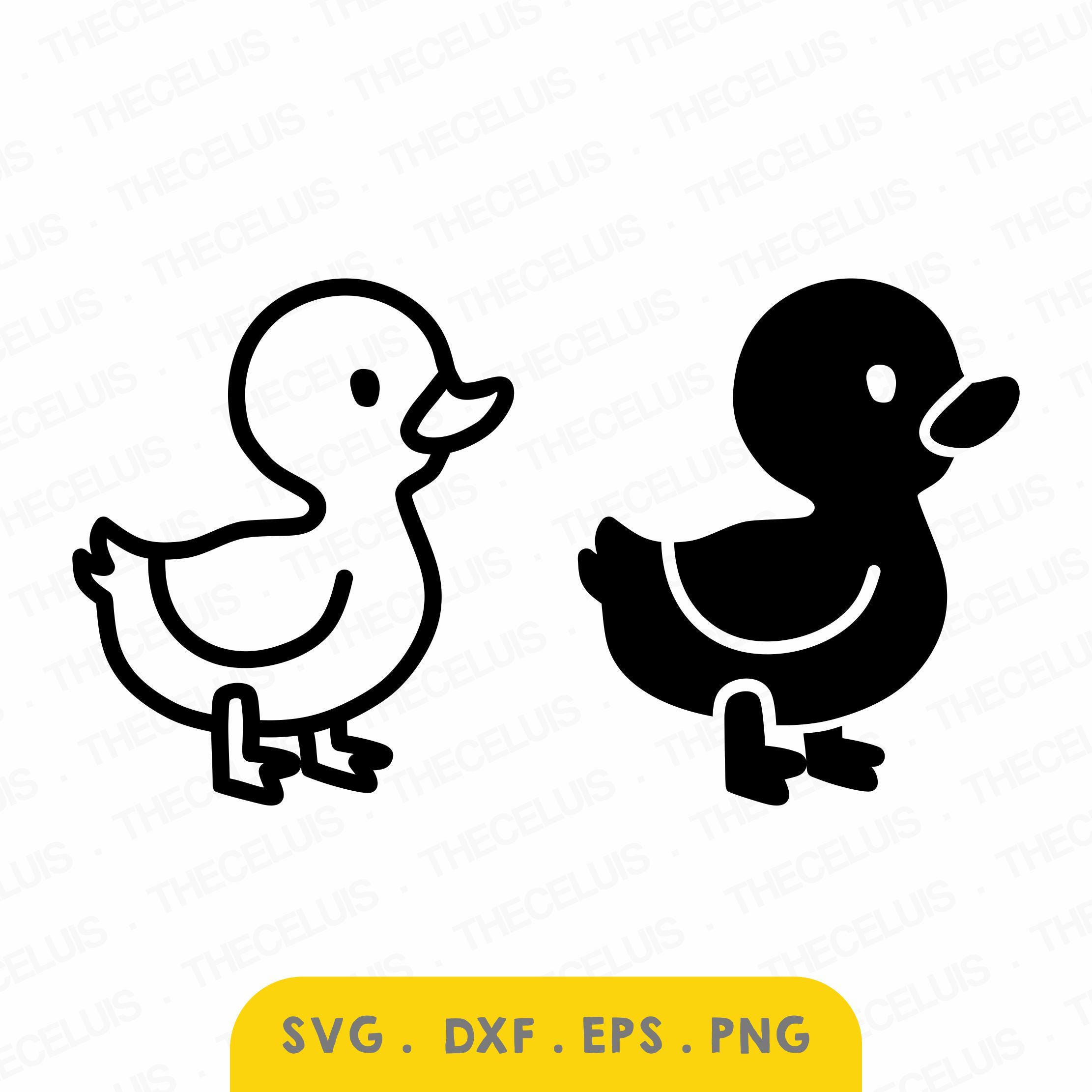 Duckling SVG PNG DXF Files: Little Duck Clipart for Cutting, Engraving ...