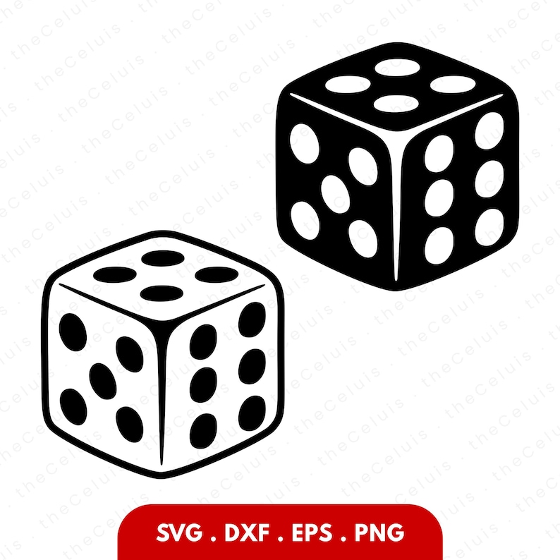 Dice SVG PNG DXF Files: Outline & Silhouette Clipart for Cutting ...