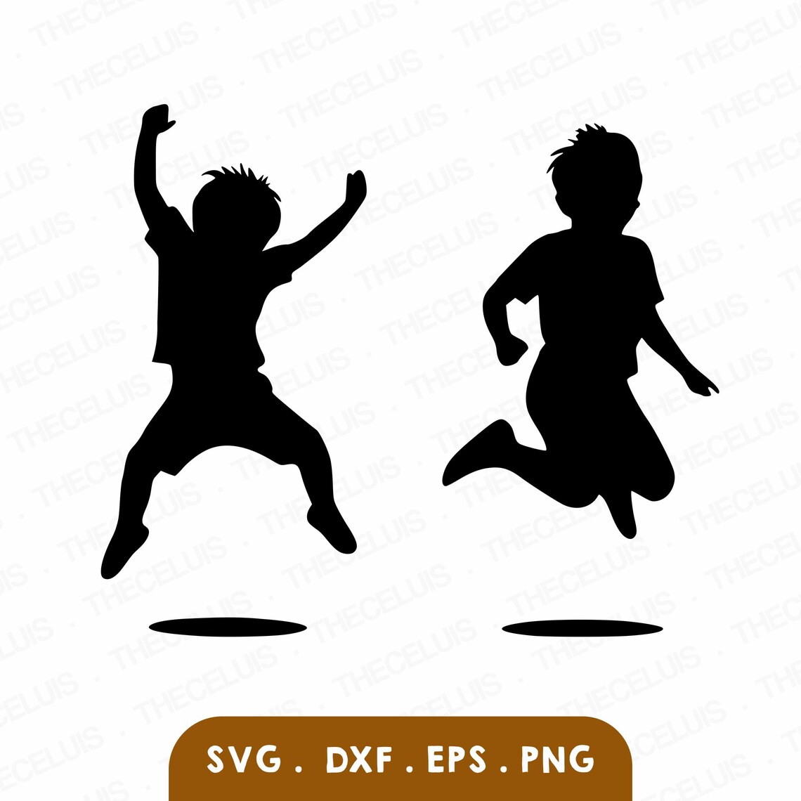 Jumping Boy SVG PNG Clipart: Digital File for Cutting, Engraving ...