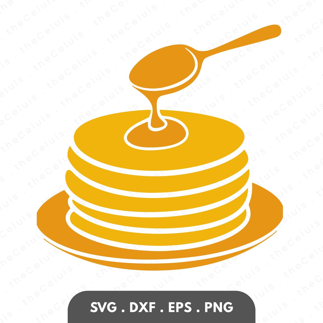 Maple Syrup on Pancake SVG PNG – Food Clipart for Cutting, Engraving ...