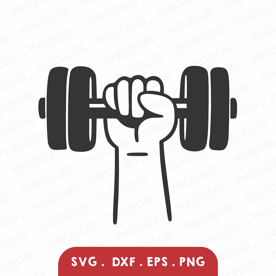 HAND HOLDING DUMBBELL Svg, Eps, Dxf, Png File - Vinyl Cutting ...