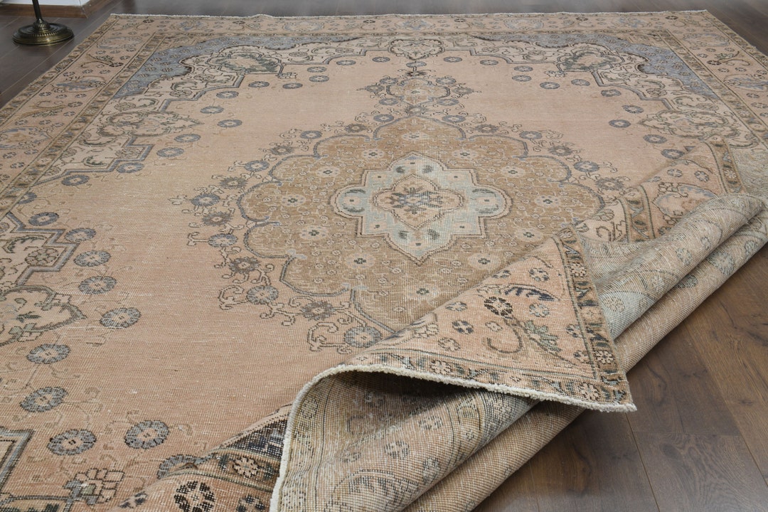 9'5x12'8 Ft, VINTAGE TURKISH RUG, Oversized Area Rug, Persian Wool Rug ...