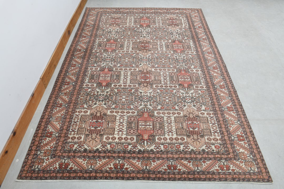 6.4x9.9 Ft, ANTIQUE TURKISH RUG, Living Room Rug, Special Rug, Vintage ...