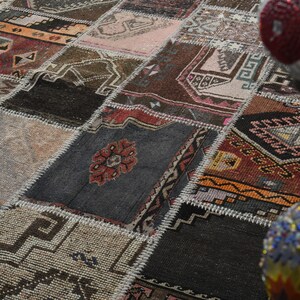 9'9x13'2 Ft, COLORFUL PATCHWORK RUG. 10x13 Area Rug, Living Room Rug ...