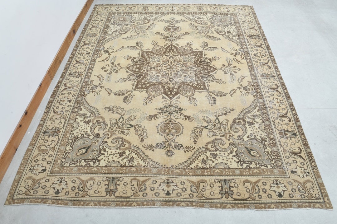 9'6x12'3 Ft, LUXURY PERSIAN DECOR, Vintage Wool Rug, Handwoven Rug ...