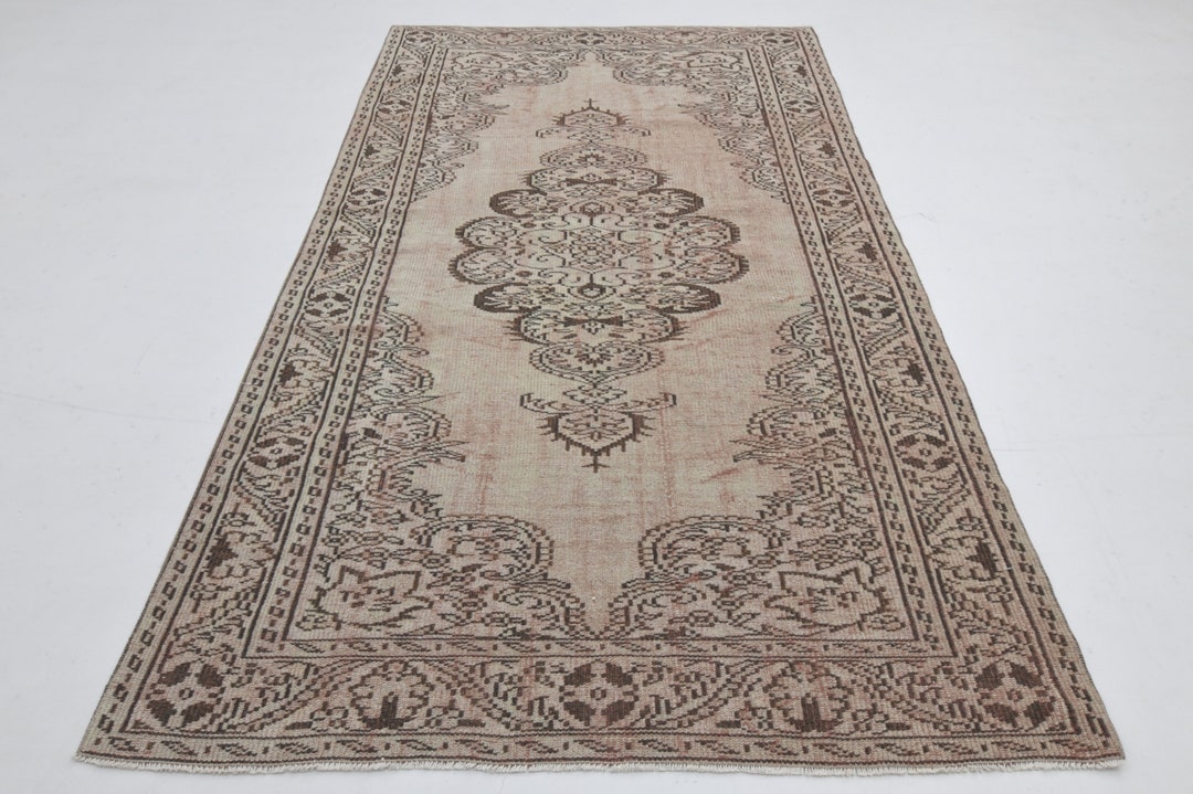 4.9x8.2 Ft Turkish Rug, Faded Rug, Oushak Rug, Vintage Rug, Kitchen Rug ...