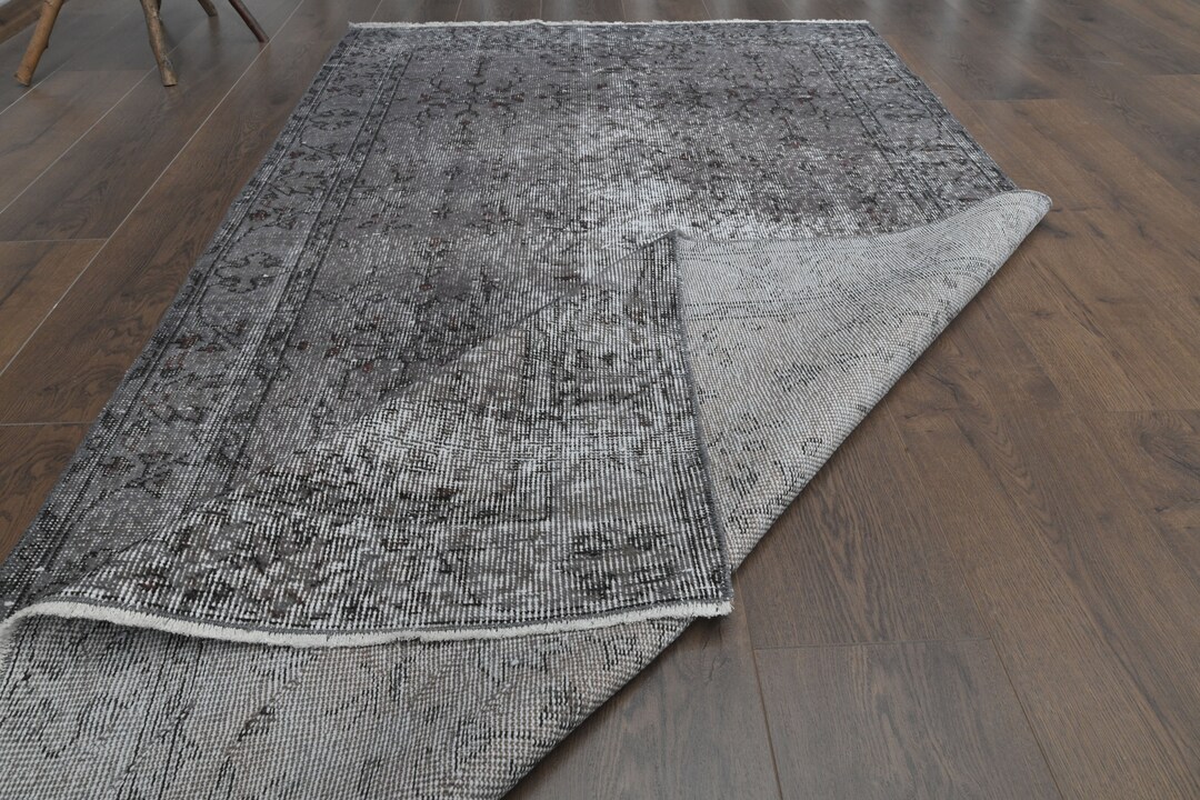 3'8x6'7 Ft, FADED GRAY RUG, Handmade Rug, Oushak Rug, Living Room Area ...