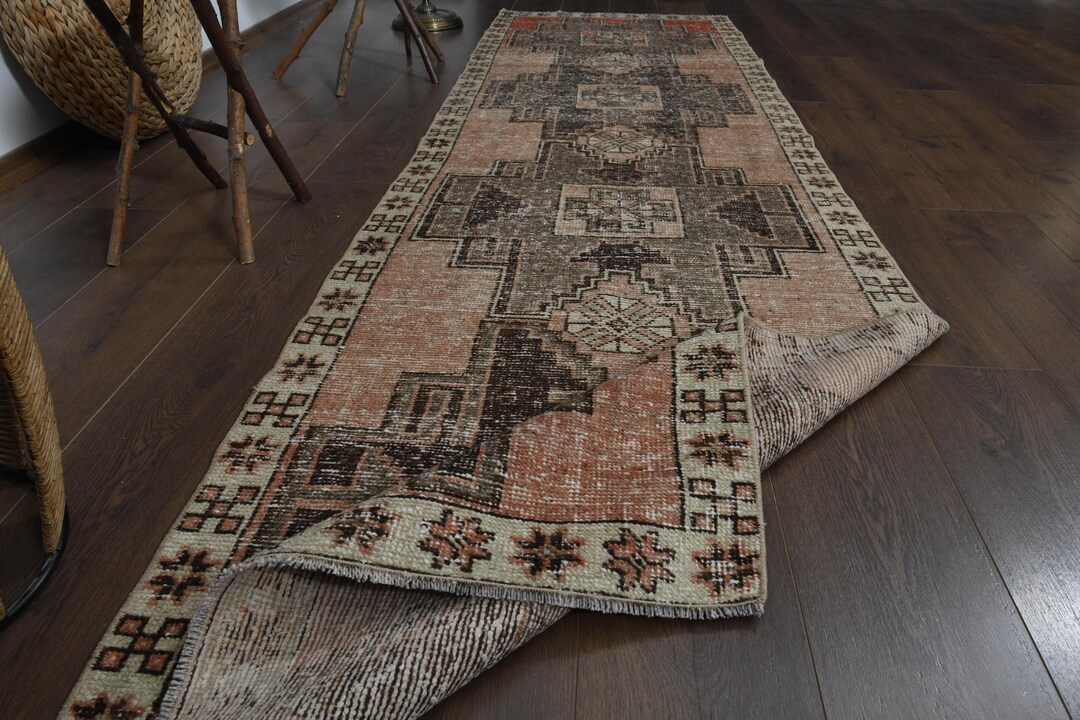 2'9x10'1 Ft, ORANGE BROWN RUNNER, Geometric Motif Decor, 3x10 Runner ...