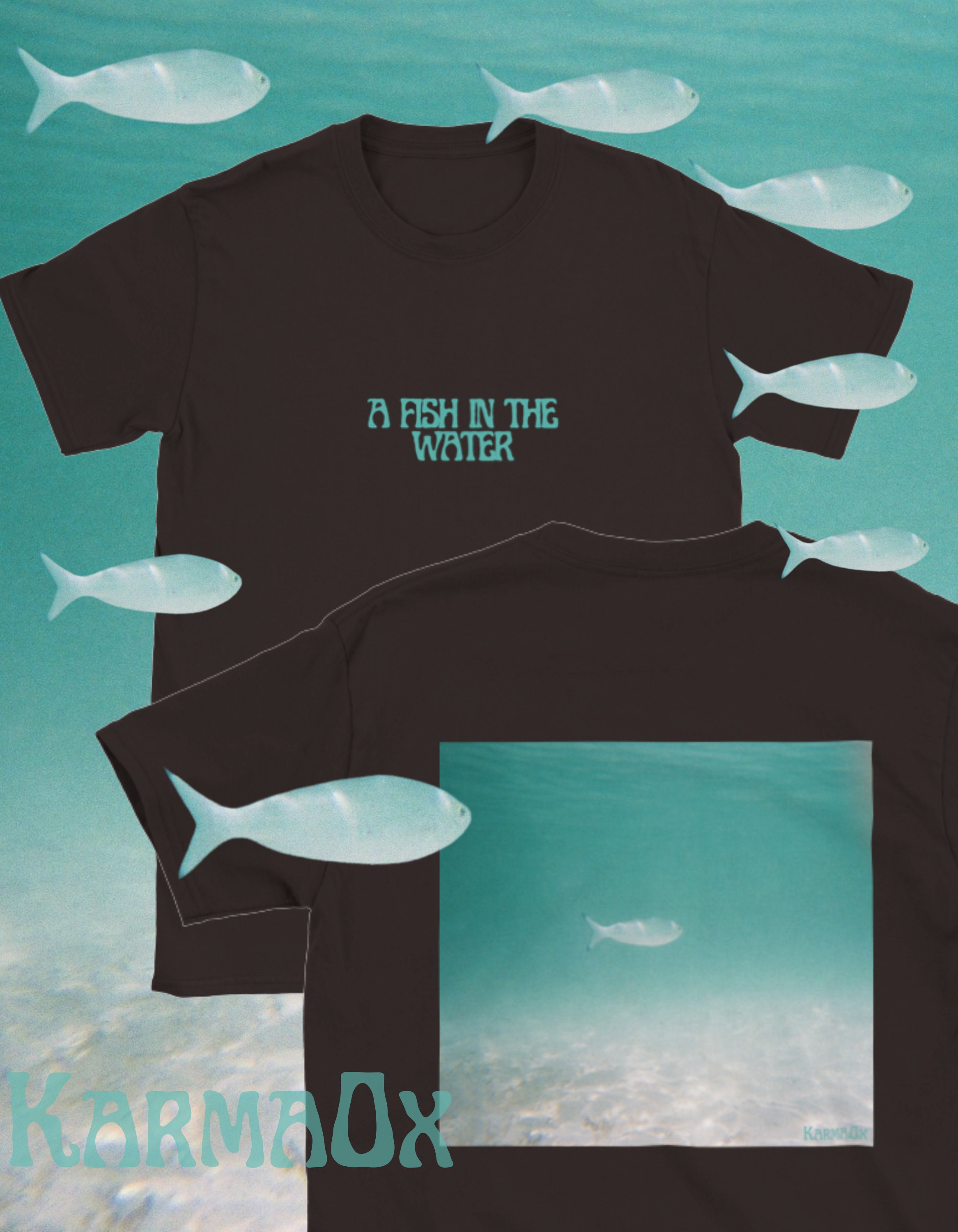 Authentic Fish in the Water Graphic Print Tshirt Unisex Ocean Beach ...