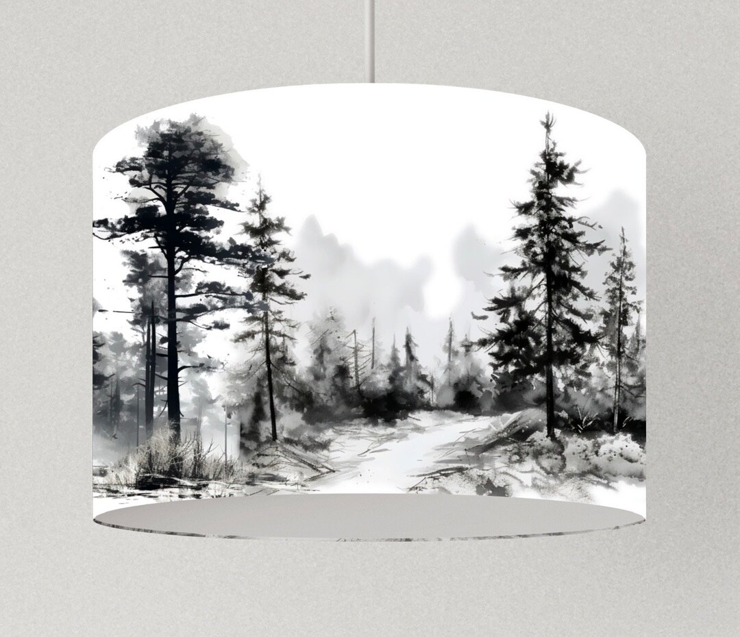 Lampshade Forest Large Lampshade Landscape Ceiling Lamp - Etsy