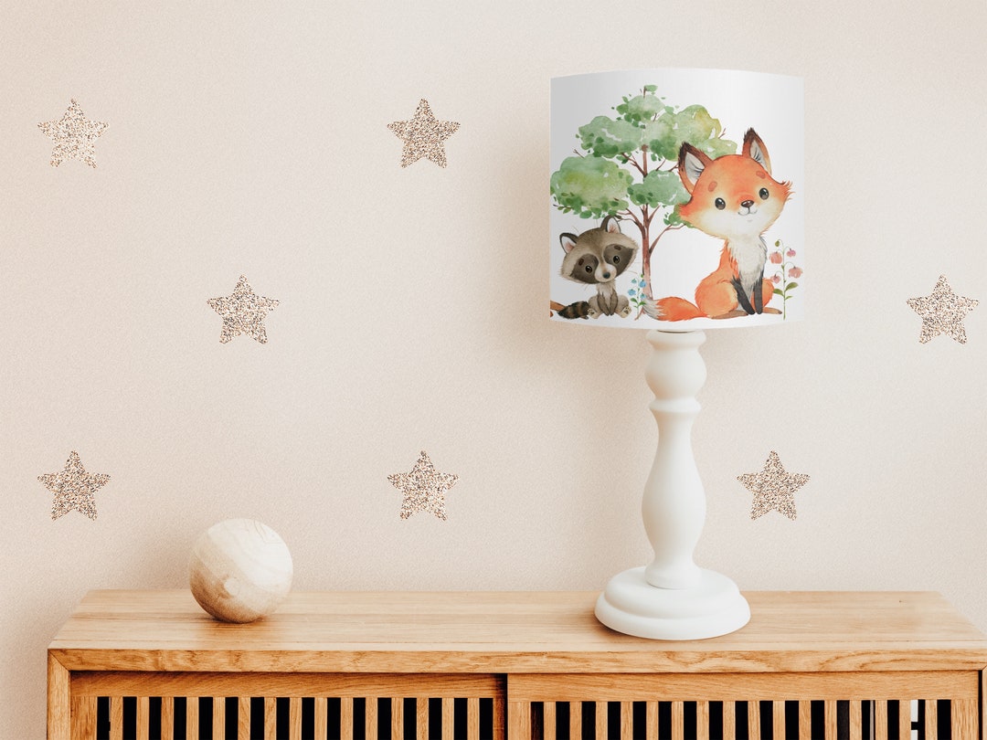 Table Lamp Children's Forest Animals Fox and Bear - Etsy