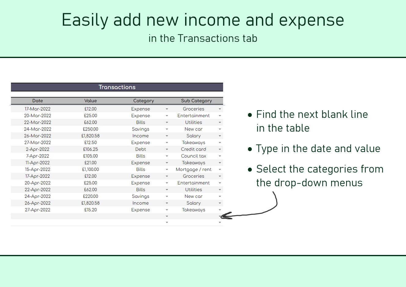 Easy to Use Income and Expense Tracker Template | Google Sheets | Home ...