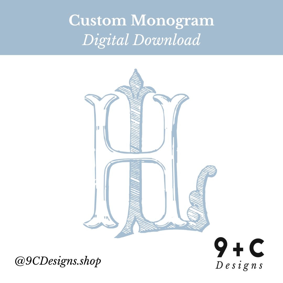 Custom Monogram Digital Download, Antique, Classic, Vintage ...