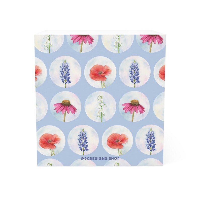 Wildflowers Post-it Note Cube, Watercolor Texas Wildflower Art ...