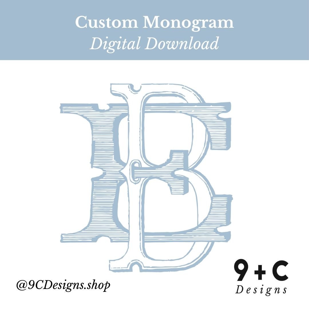 Custom Monogram Digital Download, Antique, Classic, Vintage ...