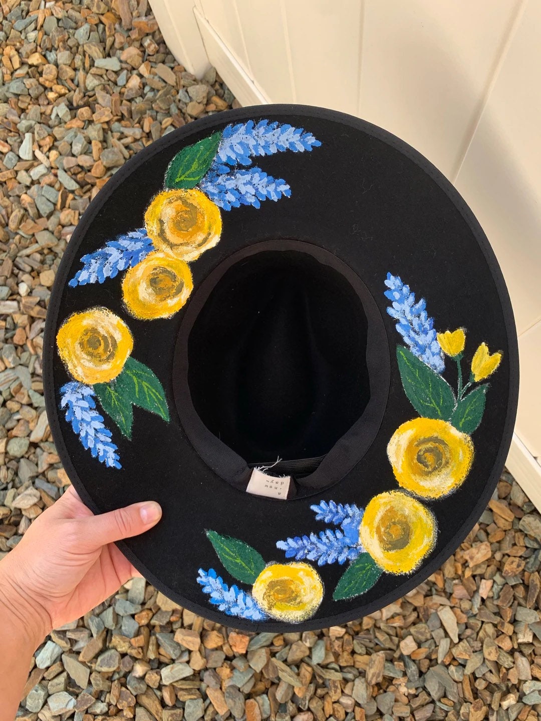 Black Yellow Rose Hat Personalized Rancher Hat Texas Hat - Etsy