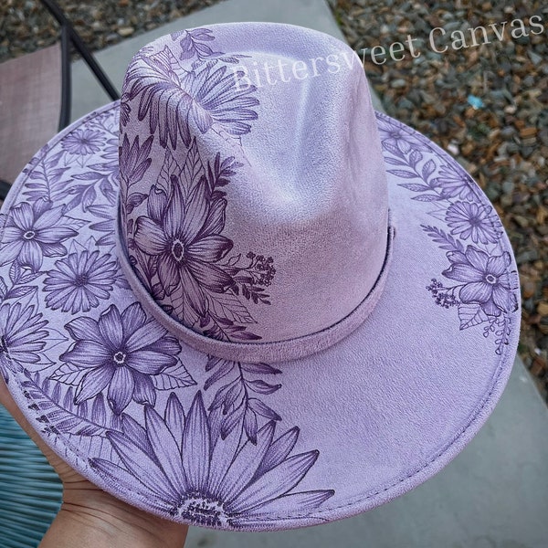 Lavender Straw Hat - Etsy