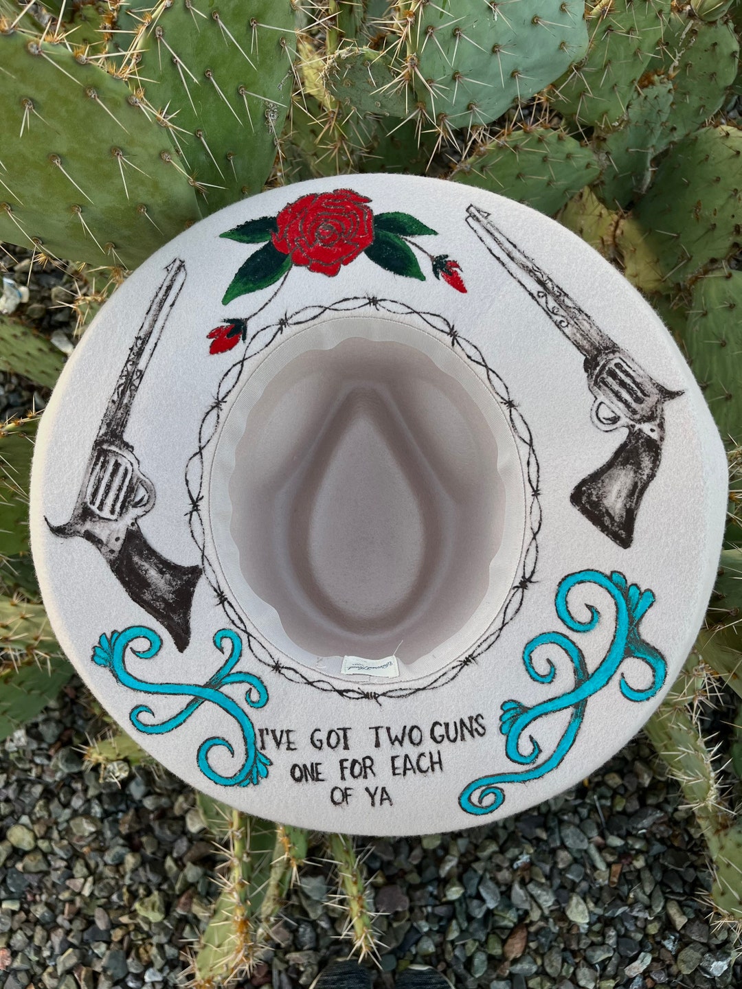 Western Gun Hat Hand Painted Cowboy Hat Mountain Cowboy Hat - Etsy