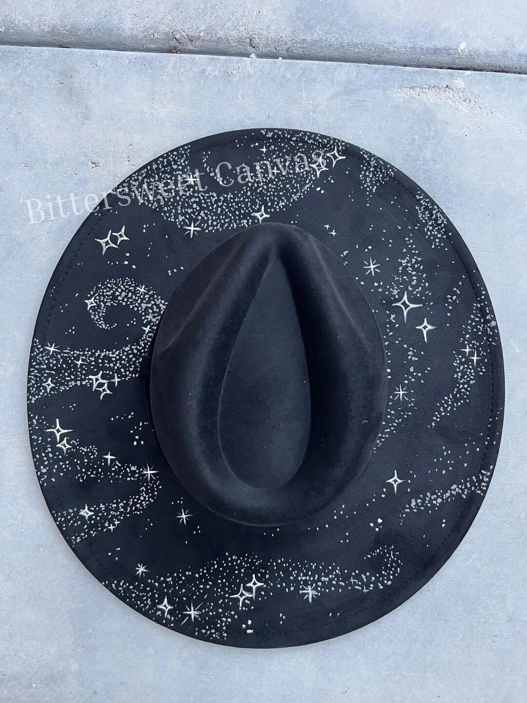 Black Starry Hat Witchy Hat Hat Ladies Western Hat Floral Wedding Hat ...